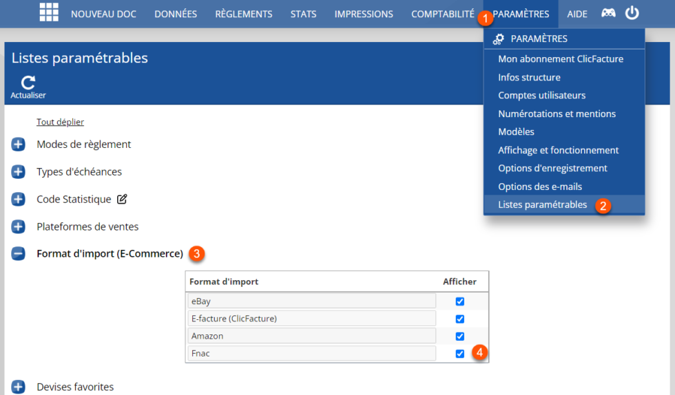 Factures Fnac : intégrer vos ventes FNAC dans ClicFacture