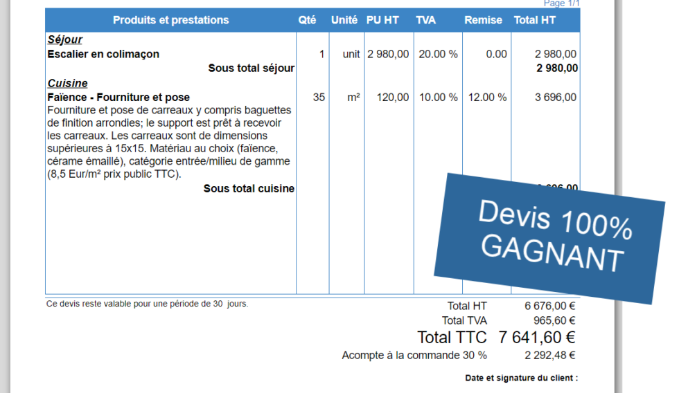 Exemple devis Excel : modèle gratuit à télécharger